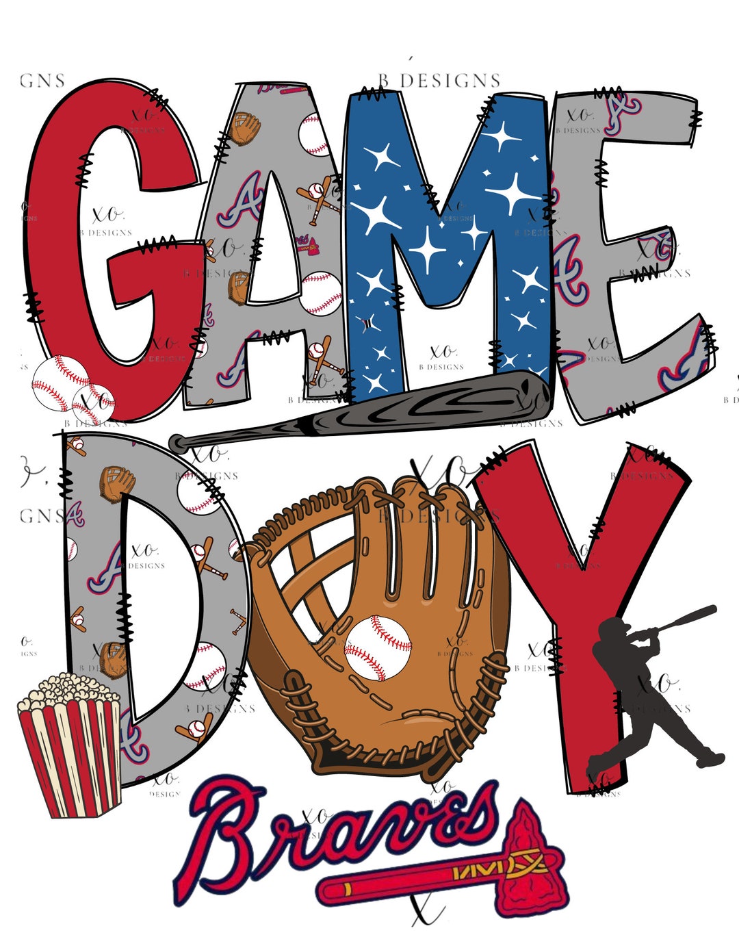 Atlanta Braves GAME DAY PNG - Etsy