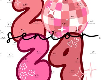 SENIOR Doodle Letters Sublimation PNG Digital Artwork Clip Art - Etsy