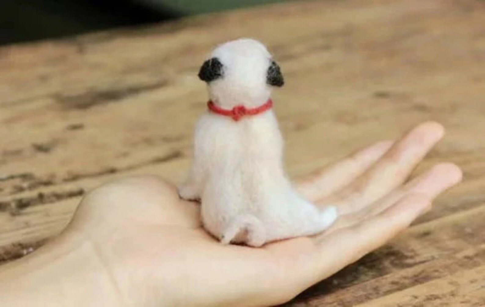 Lazy Pug,needle Felted Pug Figutine With Little Bell,miniature Doll ...