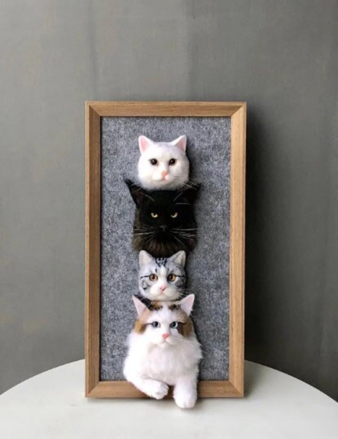 Custom Multiple Needle Felted Pets Portrait in the Same Framecustom ...
