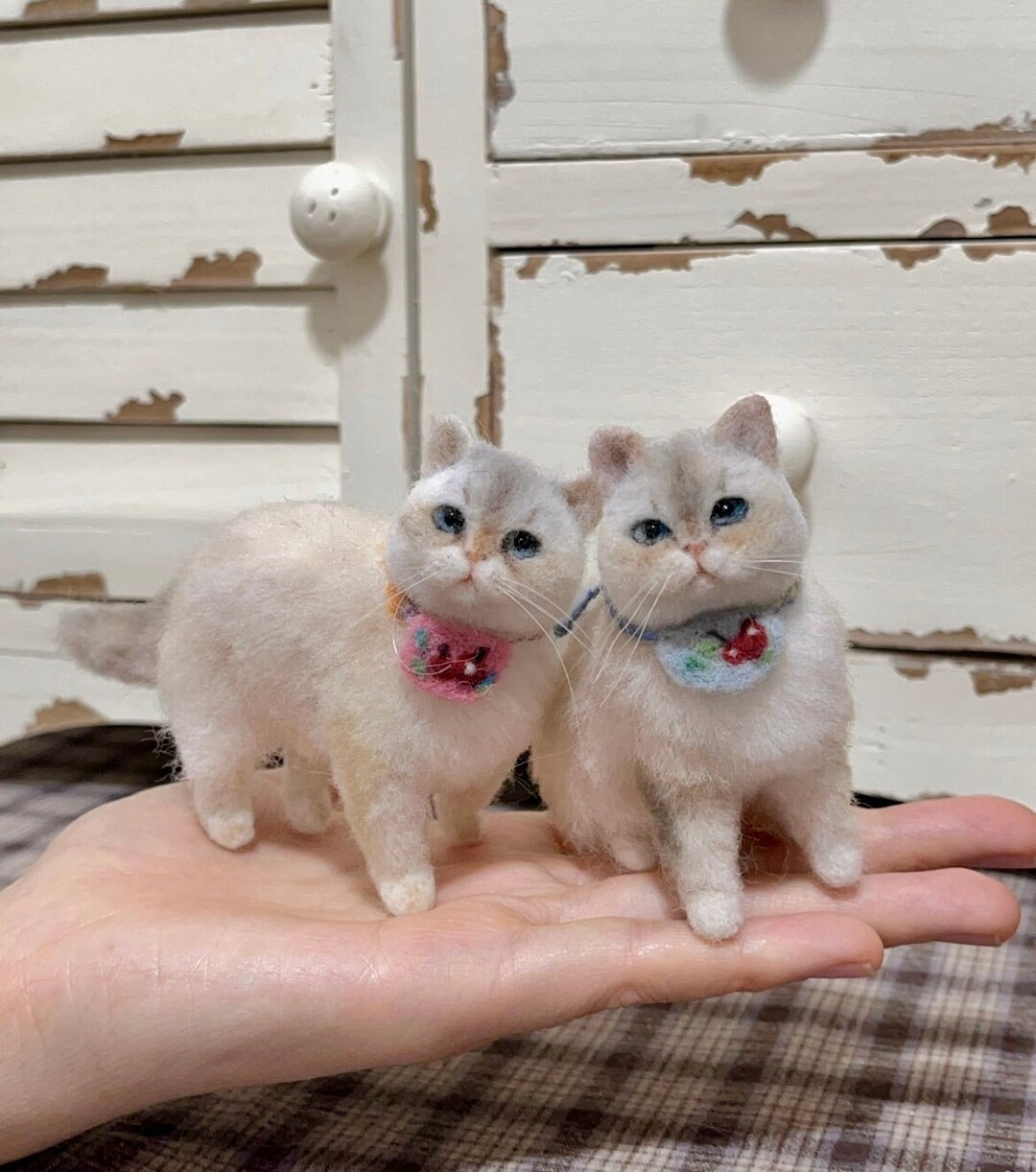 3 Inches Miniature Needle Felted British Shorthair Cat Figurine,doll ...