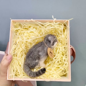 4 Inches Needle Felted Manul/pallas's Cat,realistic Felt Cat,needle ...