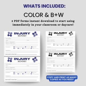 DAYCARE INJURY REPORT, Ouch Report, Incident Report Form, Home Daycare ...