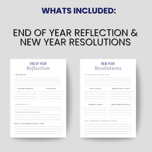 YEAR IN REVIEW, New Year Resolutions Worksheet, Worksheet Bundle ...
