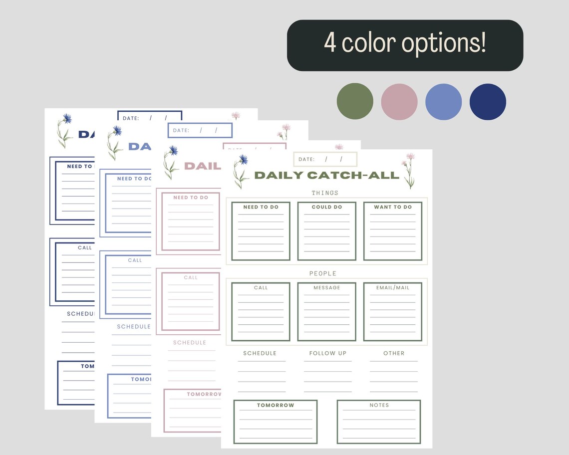 EDITABLE Brain Dump catch All Template, to Do List Printable, Daily ...