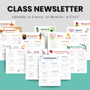 12-month Newsletter Template PDF, Classroom Newsletter, Daycare Class ...