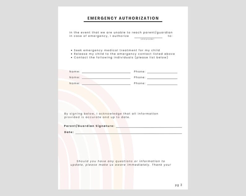 DAYCARE ENROLLMENT APPLICATION. Childcare Application Form. Daycare ...