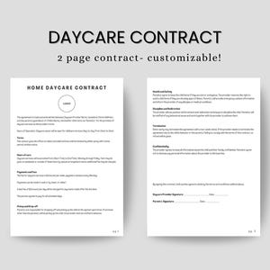 DAYCARE ENROLLMENT BUNDLE Template, Daycare Forms, Home Daycare Form ...