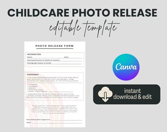 Daycare Photo Release Form, Home Daycare Forms, Childcare Forms ...