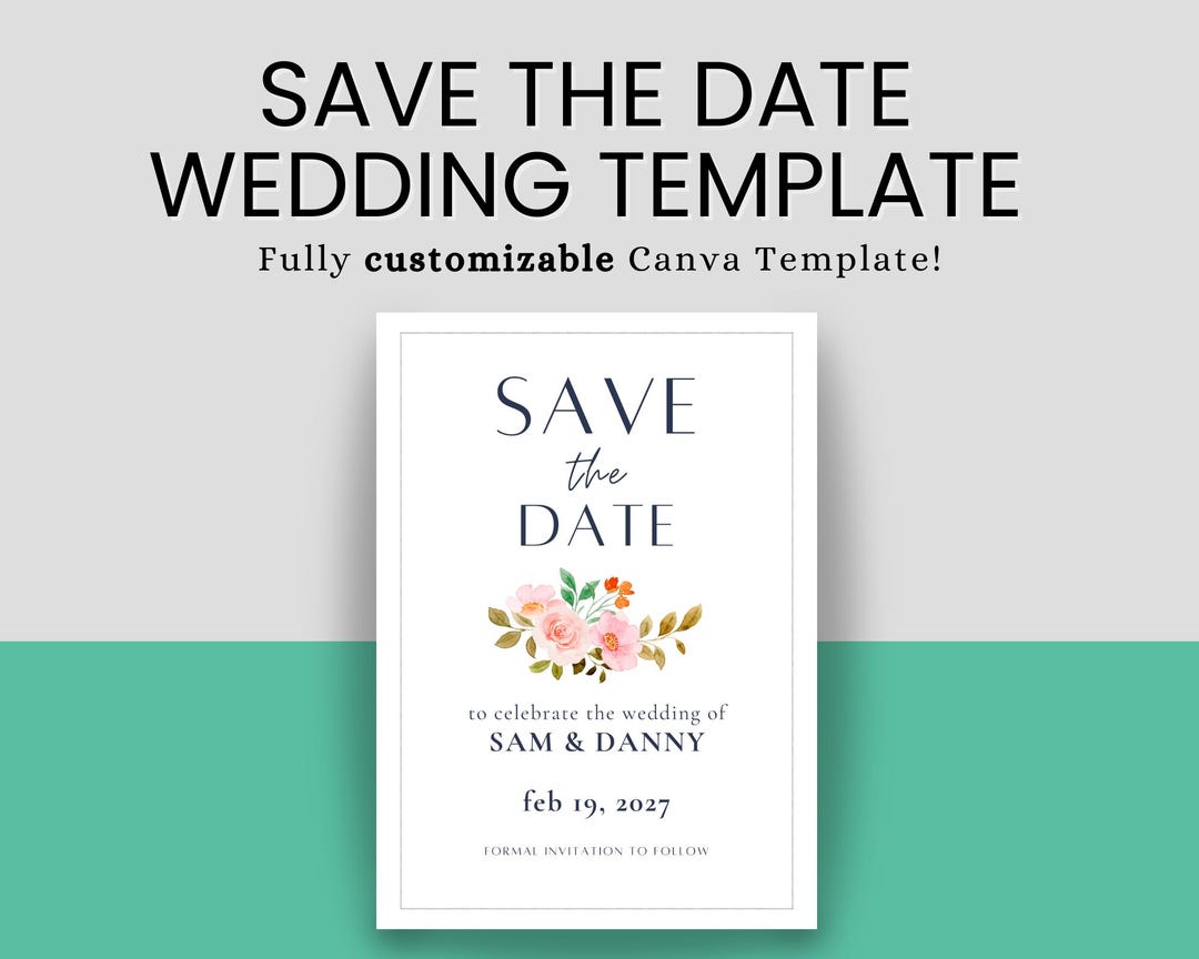 EDITABLE Save the Date Template, Wedding Template, Save the Date PDF ...