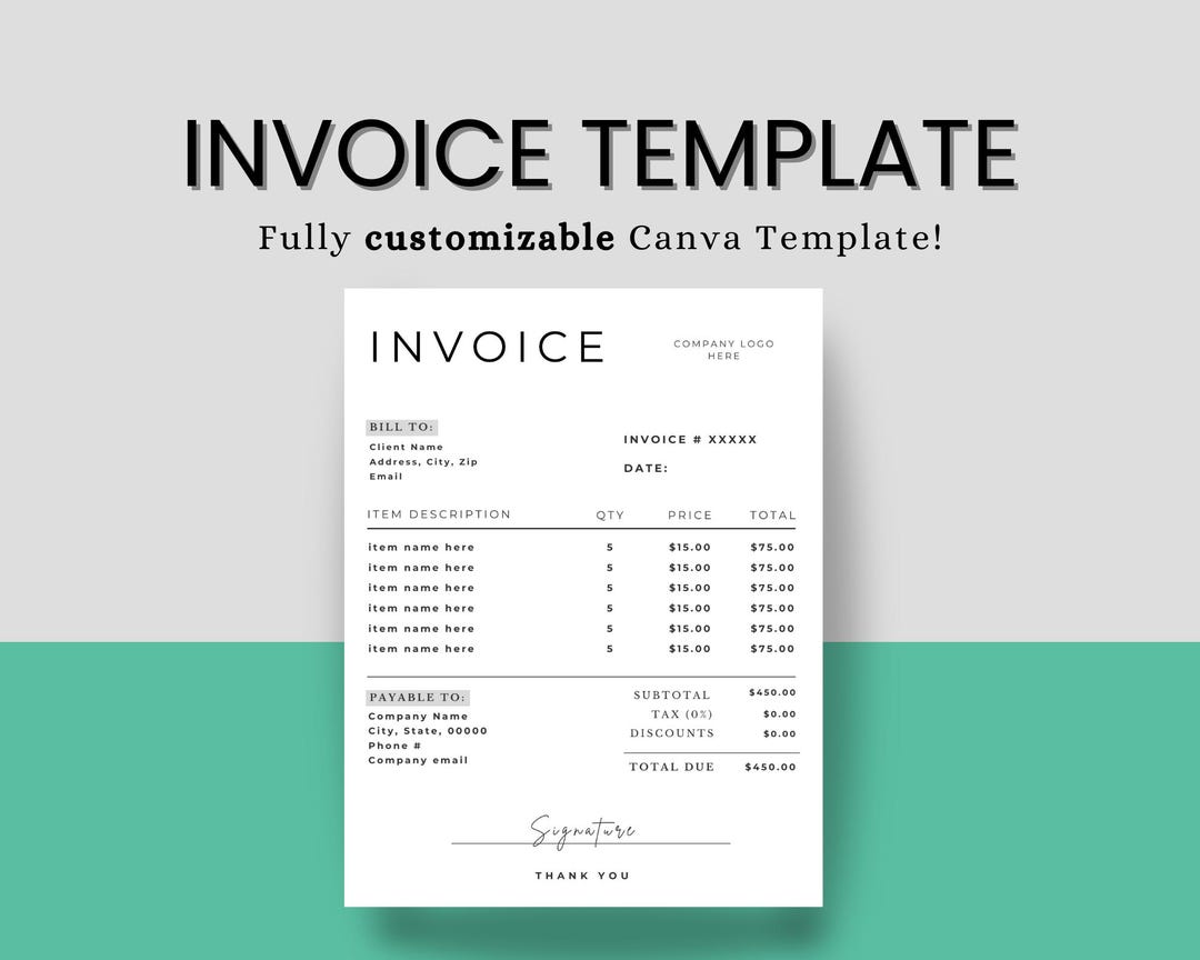 INVOICE TEMPLATE PDF, Small Business Invoice Template, Invoice Form ...