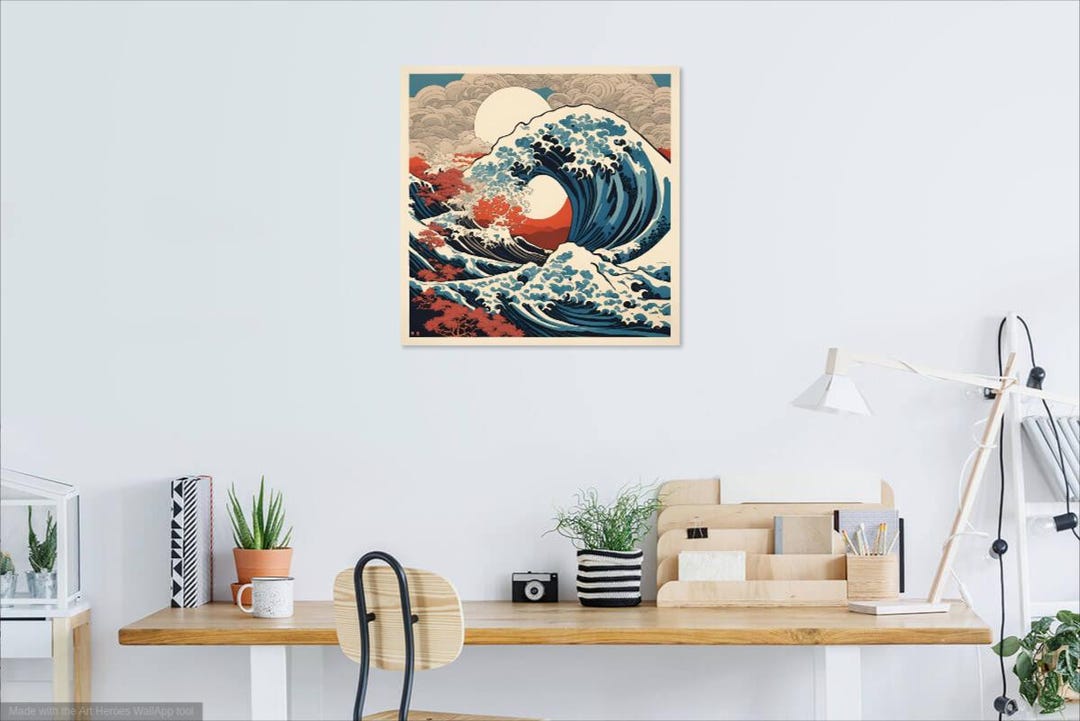 Japanese Wave Art Printable Poster - Etsy