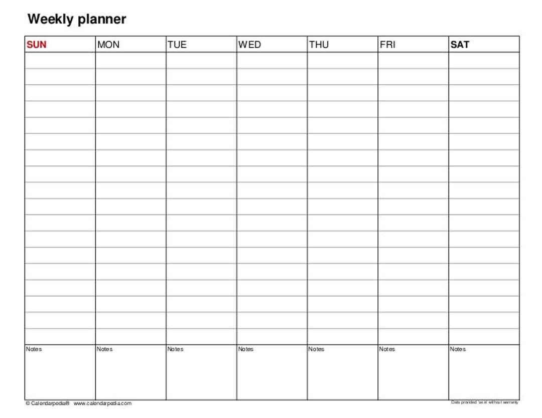 Weekly Planner Printable PDF Template - Etsy UK