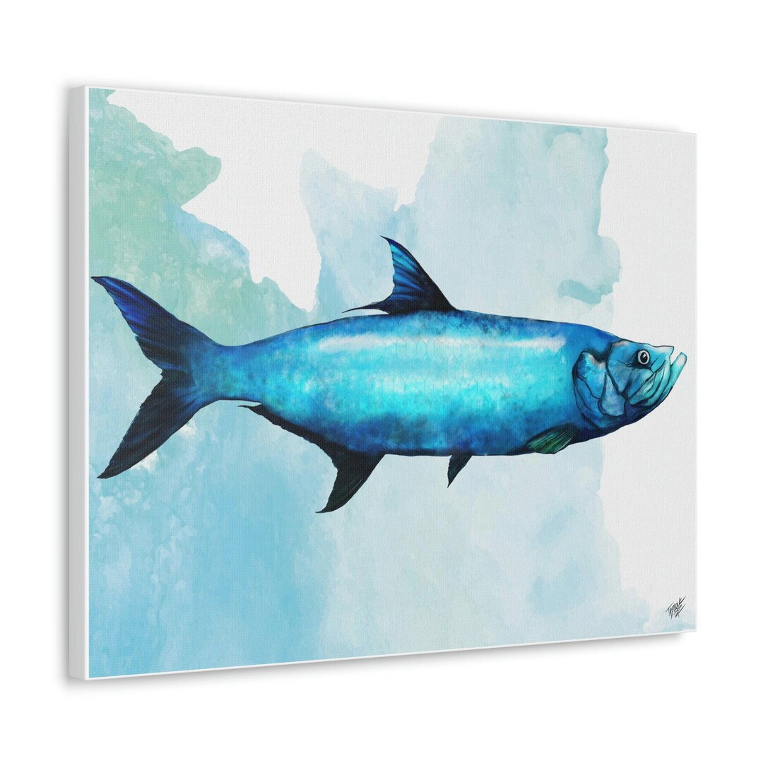 Blue Tarpon, Fish Watercolor Painting, Fisher Gifts, Fish Painting ...