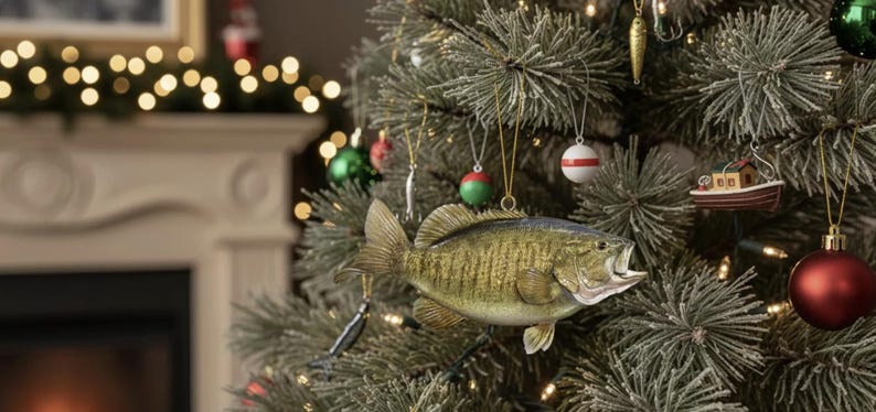 Realistic Smallmouth Bass Fish Ornament – Fishing Gift for Anglers and ...