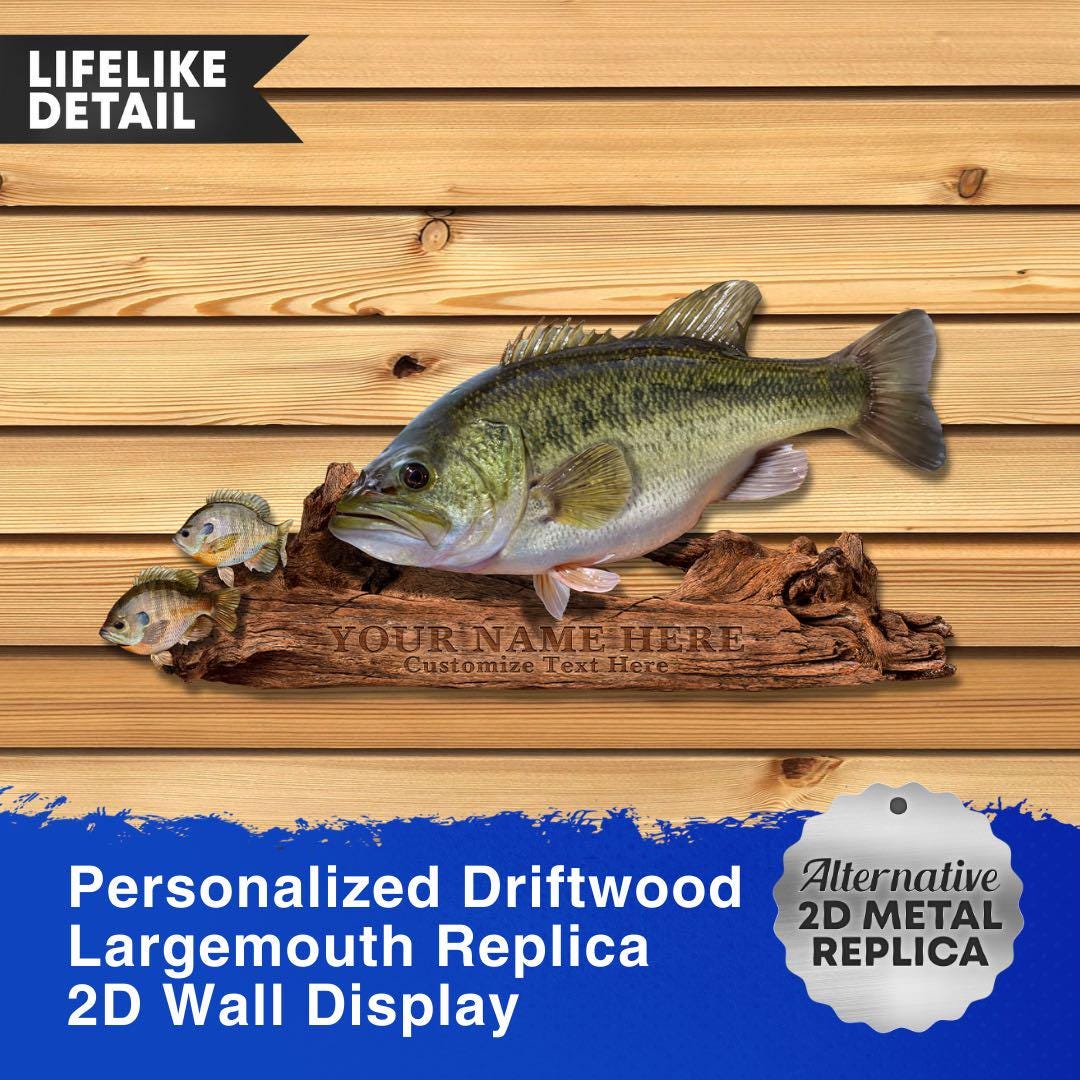 Personalized Largemouth Bass Replica - 2D Flat Metal Largemouth Replica ...