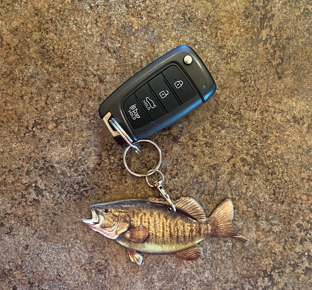 Smallmouth Bass Fish Keychain, Realistic Fish Keychain, Boat Keychains ...
