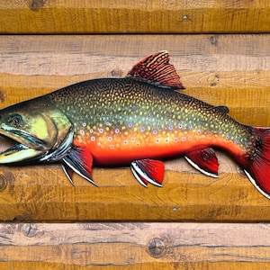Brook Trout Replica - 23 Inch Trophy Brook Trout 2D Flat Metal Decor ...