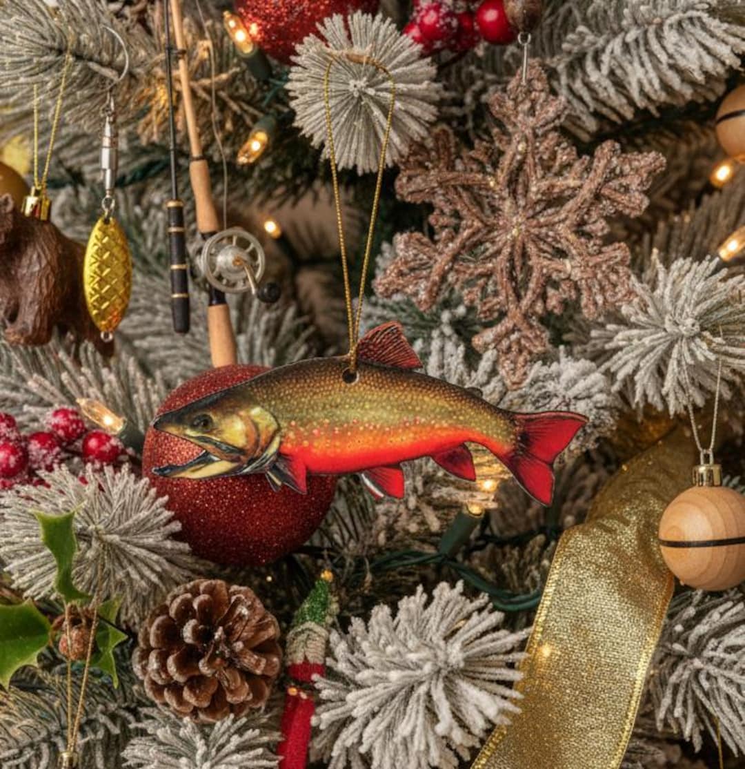 Realistic Brook Trout Fish Ornament - Fishing Gift for Anglers and ...