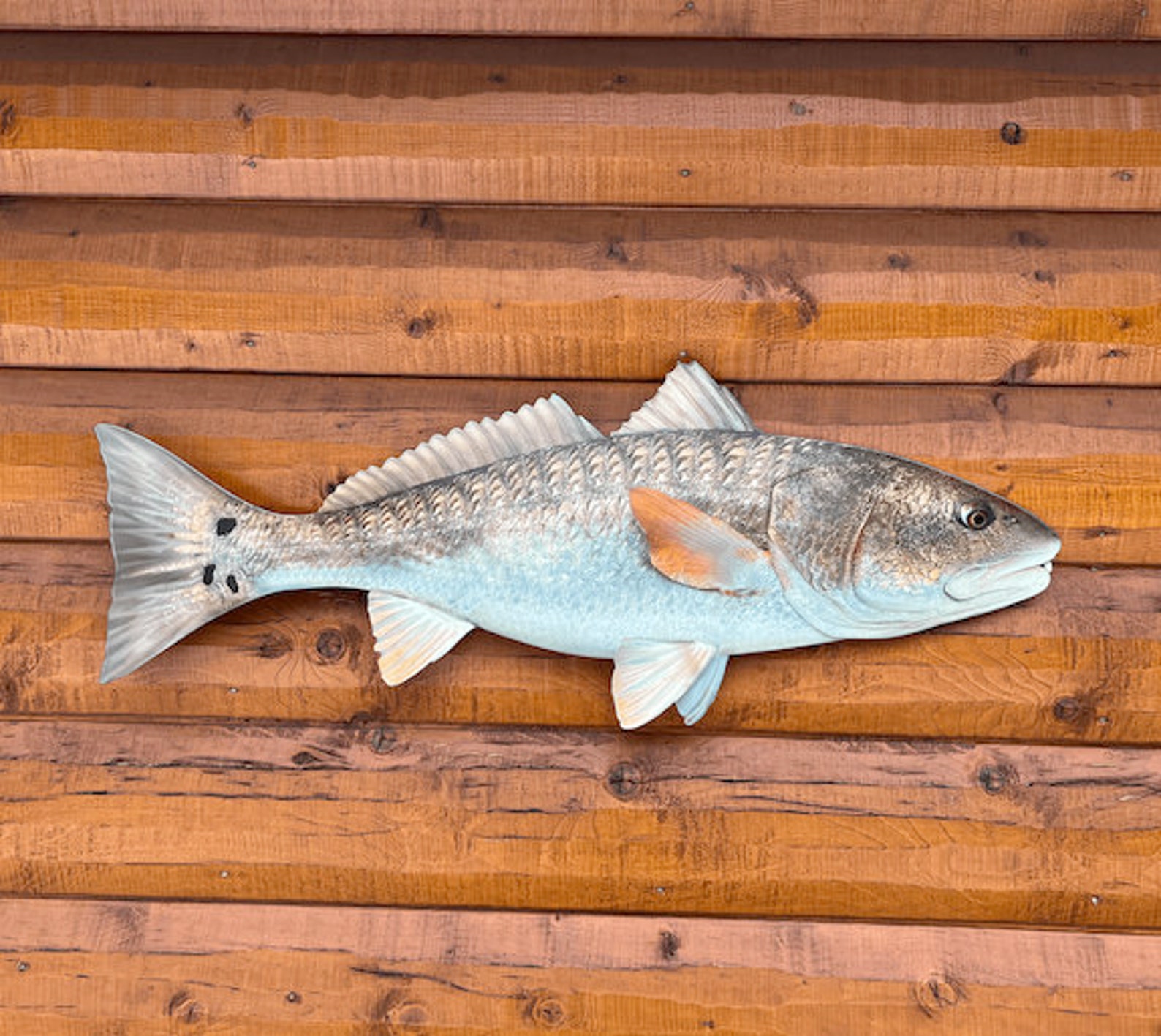 Redfish Replica - 2D Flat Metal, Realistic Red Drum Fish Art, Nautical ...