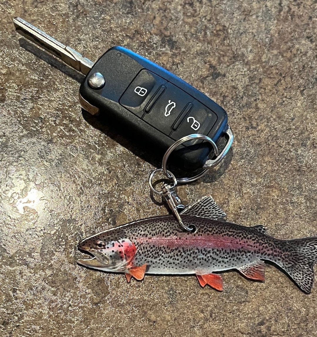 Rainbow Trout Fish Keychain, Realistic Fish Keychain, Boat Keychains - Etsy