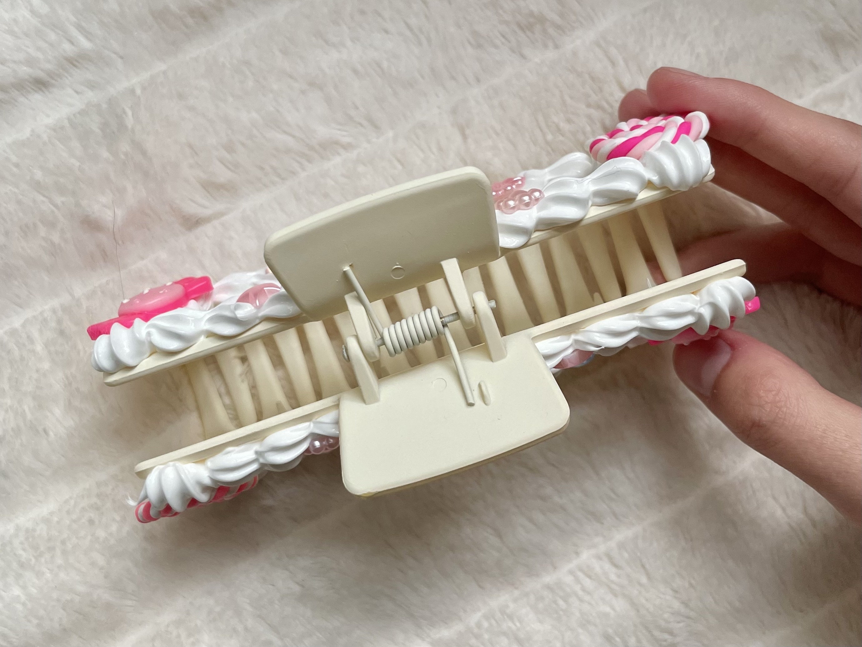 Pink Decoden Candy Hair Clip Kawaii Decorated Hair Accessory Jumbo Hair ...