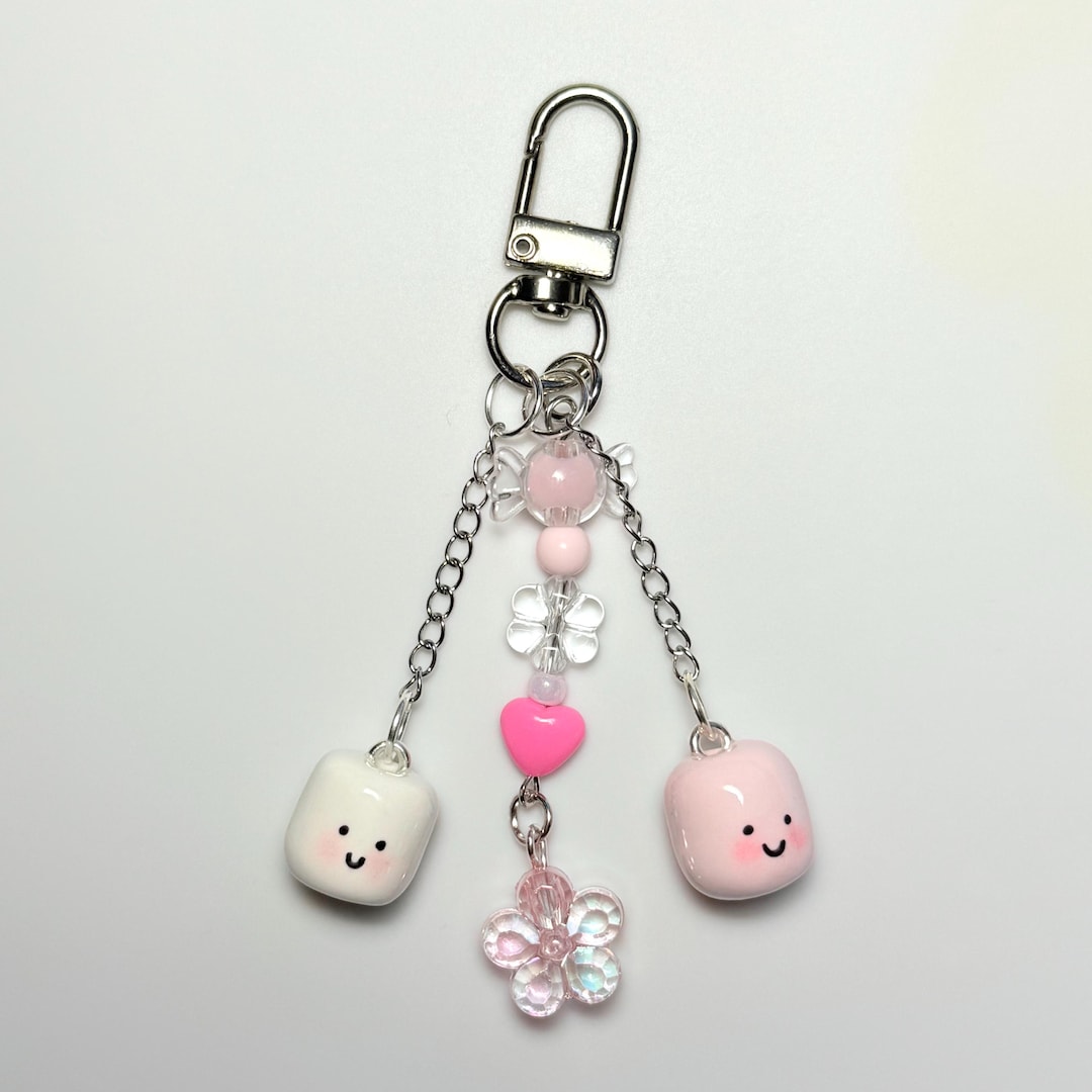 Jellycat Inspired Blushing Marshmallow Handcrafted Polymer Clay Beaded ...