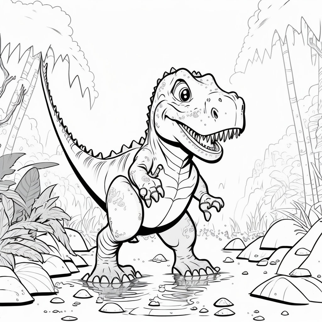 Cute Animals and Dinosaurs Coloring Pages - Etsy