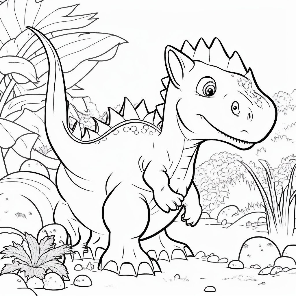 Cute Animals and Dinosaurs Coloring Pages - Etsy
