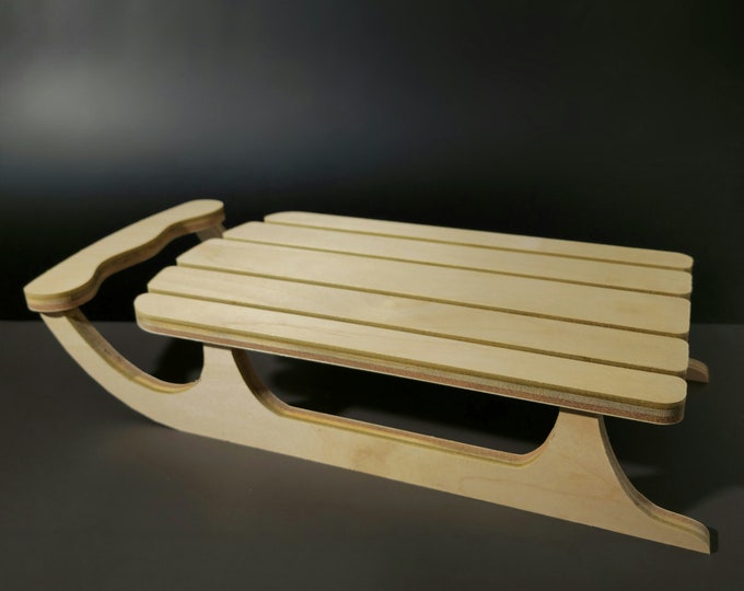 Vintage Fleet Wing Wood Snow Sled Children's Toy Red Metal Base Blue ...