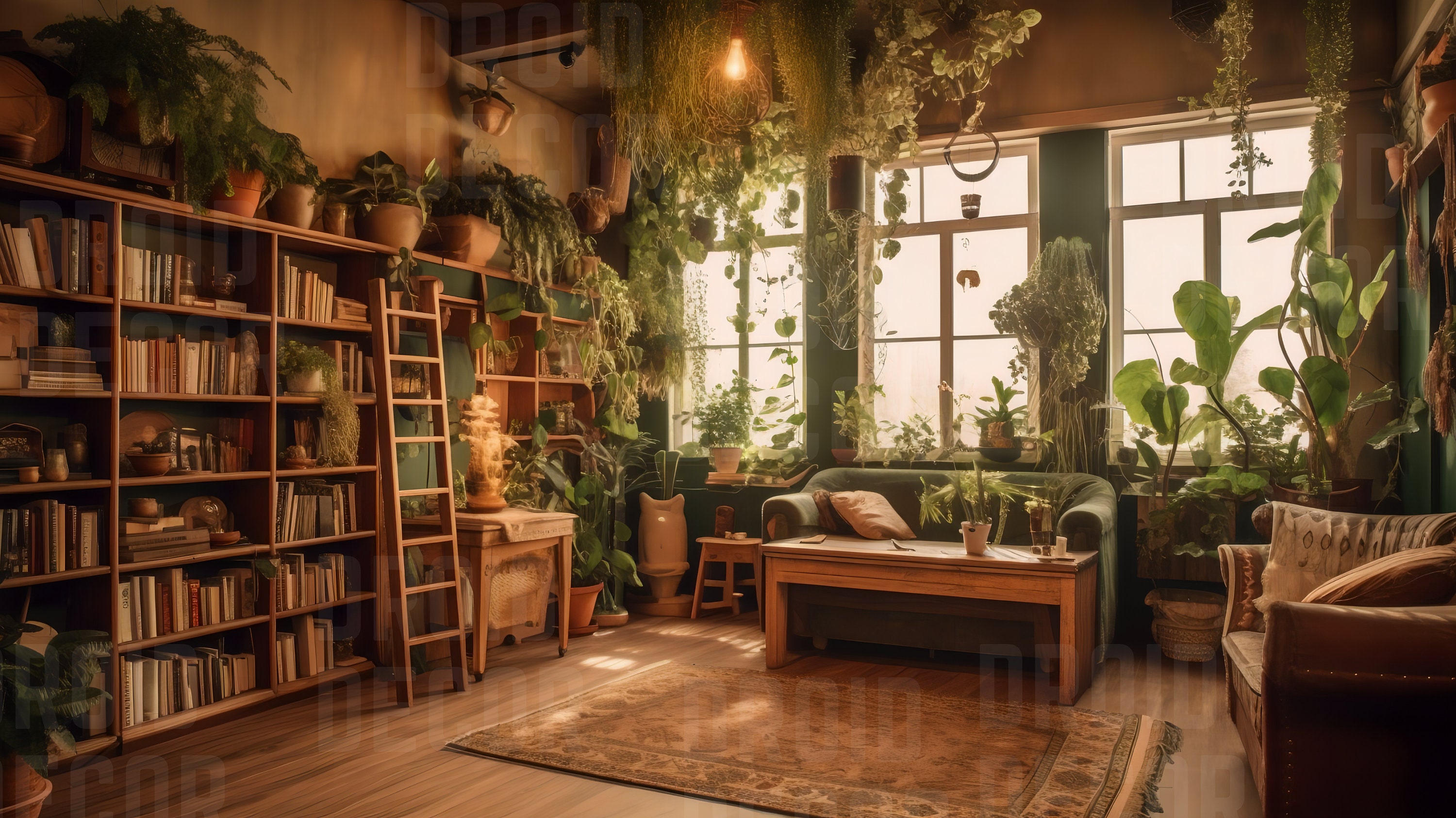 Cozy Cottage Interior Virtual Backgrounds | 2 Pngs | Zoom Background ...