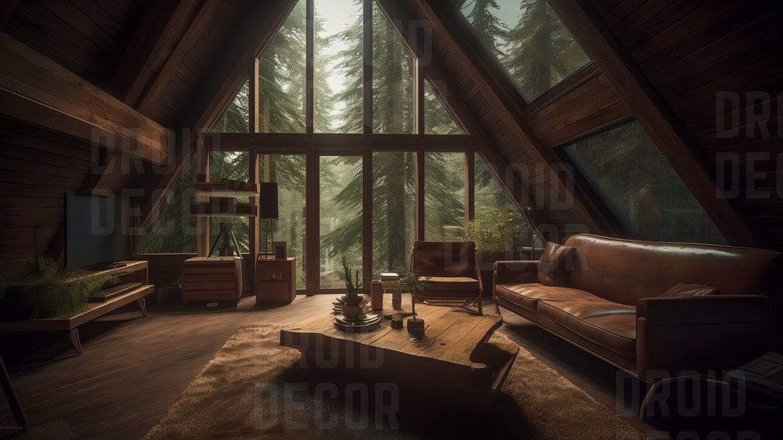 Cozy Cabin Virtual Backgrounds | 2 Pngs | Zoom Backgrounds | Desktop ...