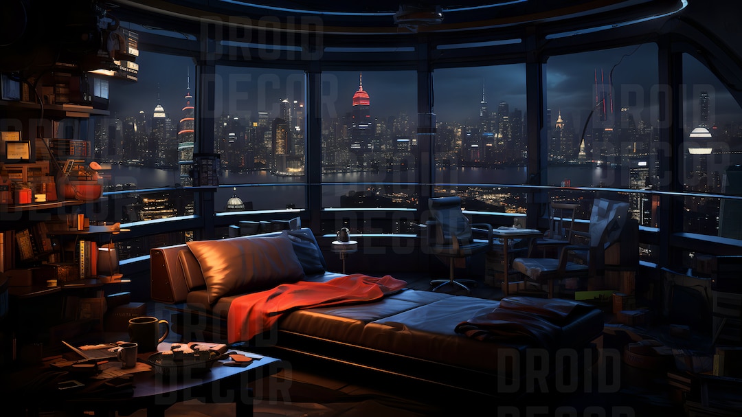 Futuristic Cyberpunk Virtual Backgrounds | 2 Pngs | Zoom Background ...