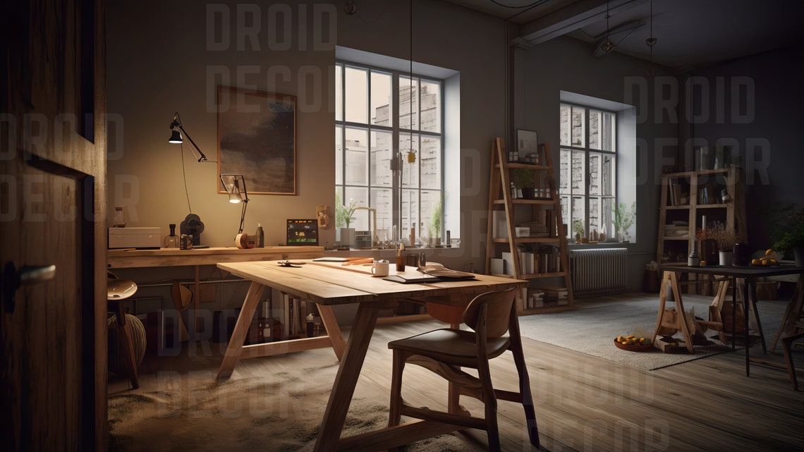 Cozy Home Office Virtual Backgrounds | 3 Pngs | Desktop Wallpaper ...