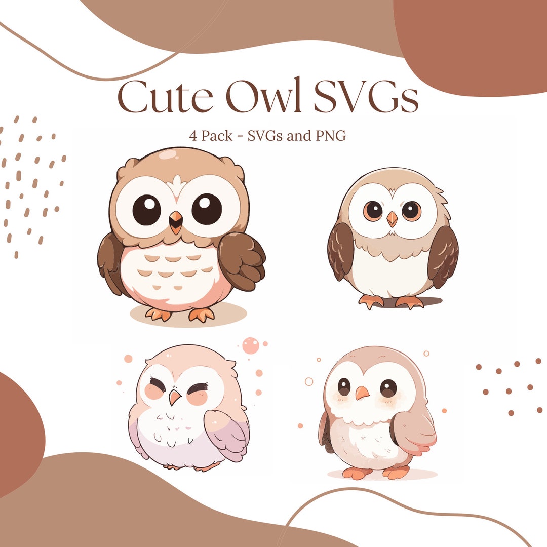 Cute Owls SVG | Owl Clipart | SVG Bundle | Owl PNG - Etsy