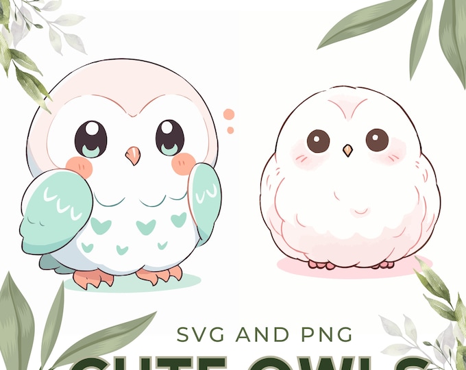 Premium Vector Clipart - Kawaii Owls - Cute Owls Clipart Set - High ...