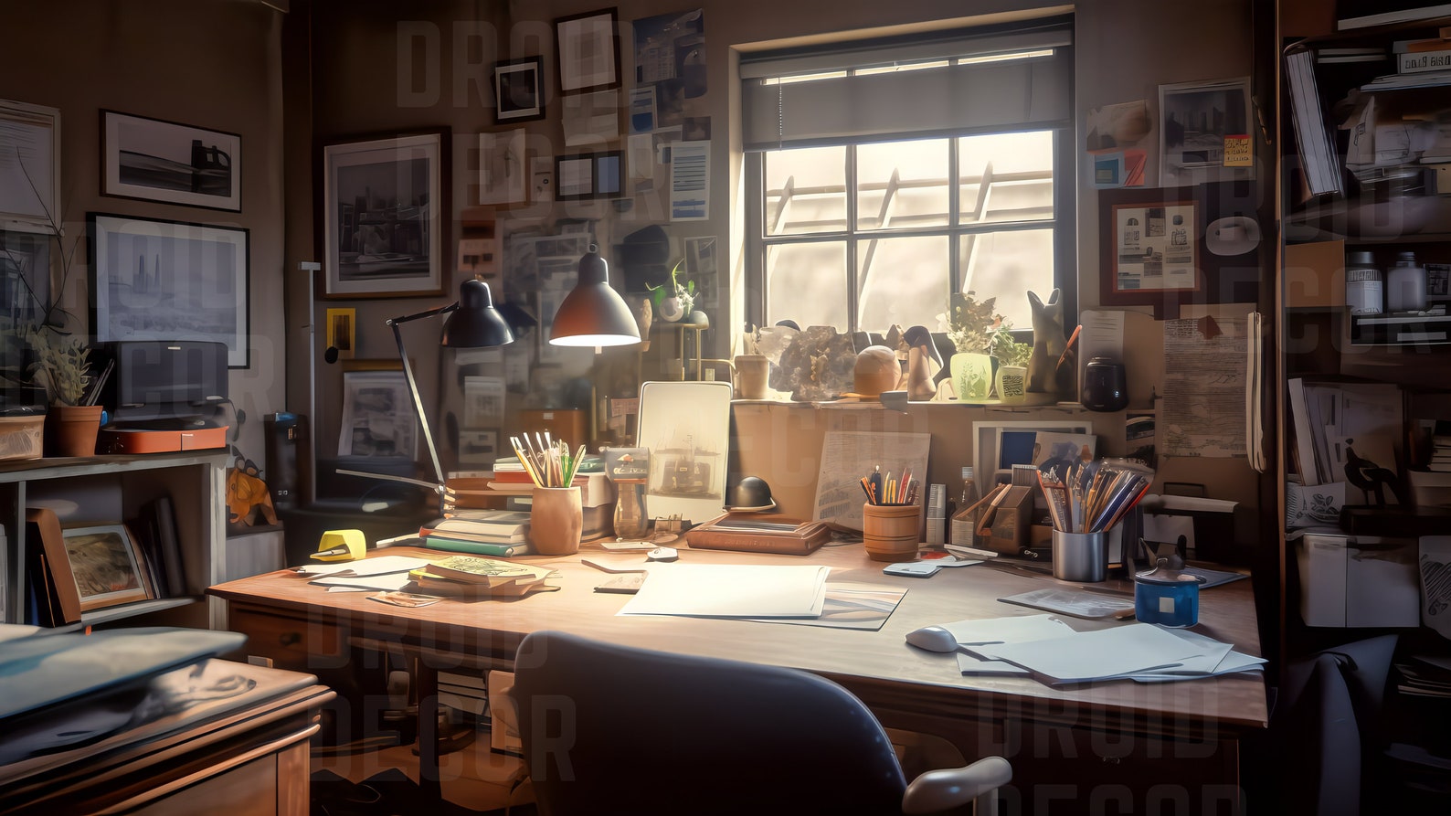 Cozy Home Office Virtual Backgrounds | 3 Pngs | Desktop Wallpaper ...