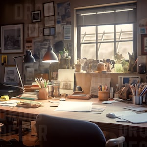 Cozy Home Office Virtual Backgrounds | 3 Pngs | Desktop Wallpaper ...