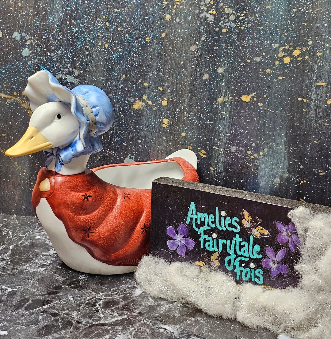 Vintage Indoor Ceramic Figural Planter Mother Goose With Bonnet A ...