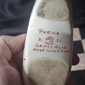 Vintage Super Rare Regina Red Delft Holland Red and Gold Ceramic Shoe ...
