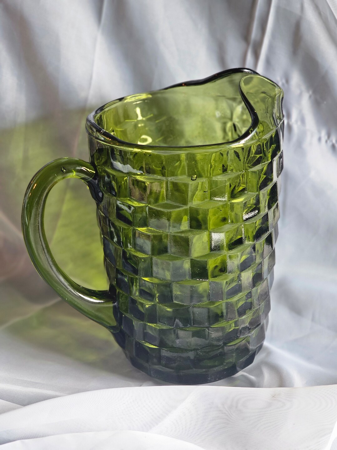 Vintage Fostoria American Pattern Tall Water Pitcher With Ice Lip Spout ...