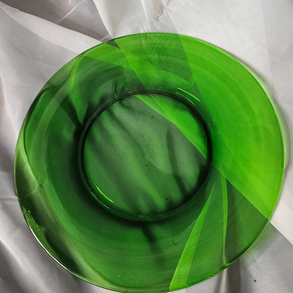 Green Glass Plates - Etsy