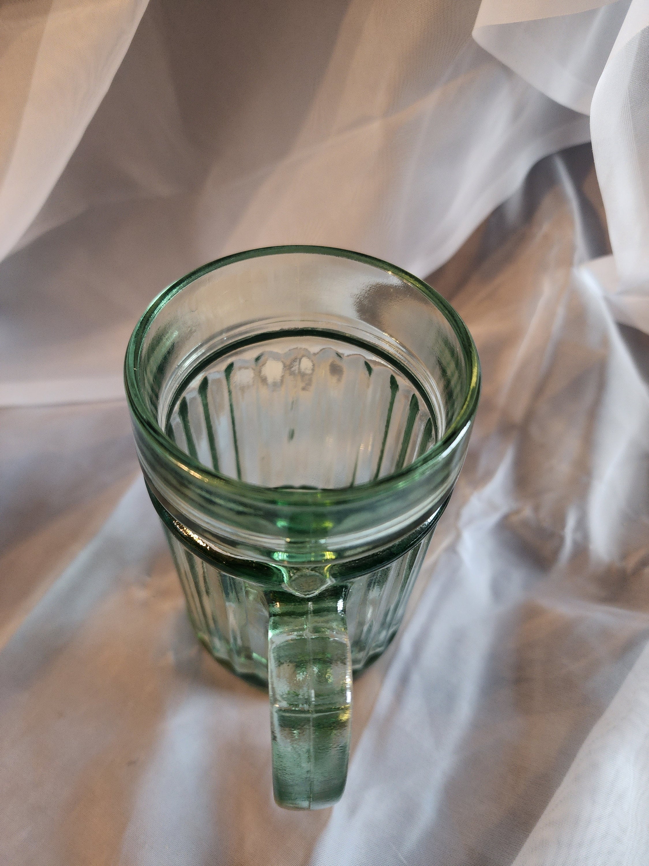 2 Vintage Libbey Sirrus Spanish Green Ribbed Tumblers Mugs Libbey Glass ...