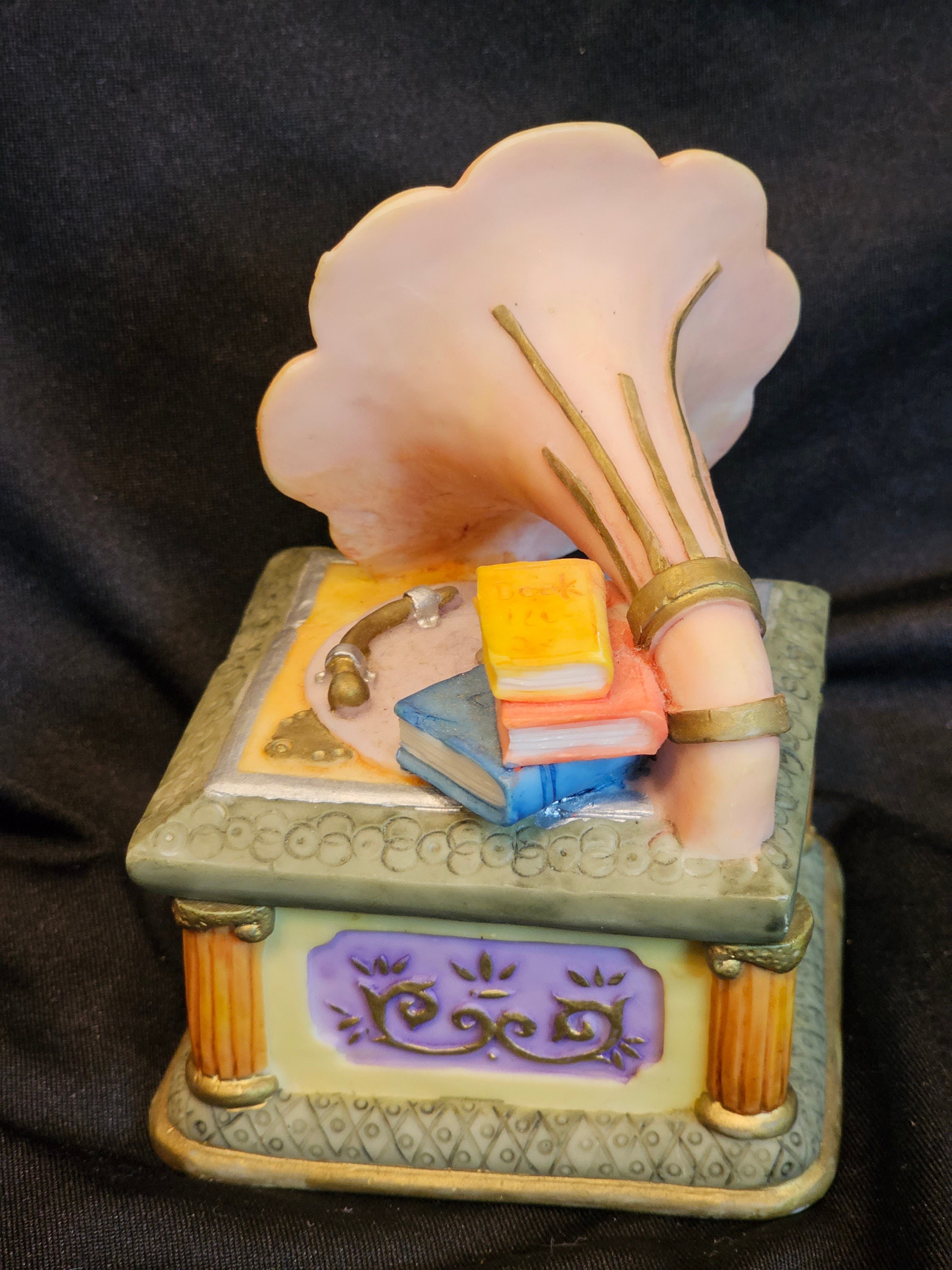 Gramophone Victrola Phonograph Music Trinket Box Ceramic Hand - Etsy