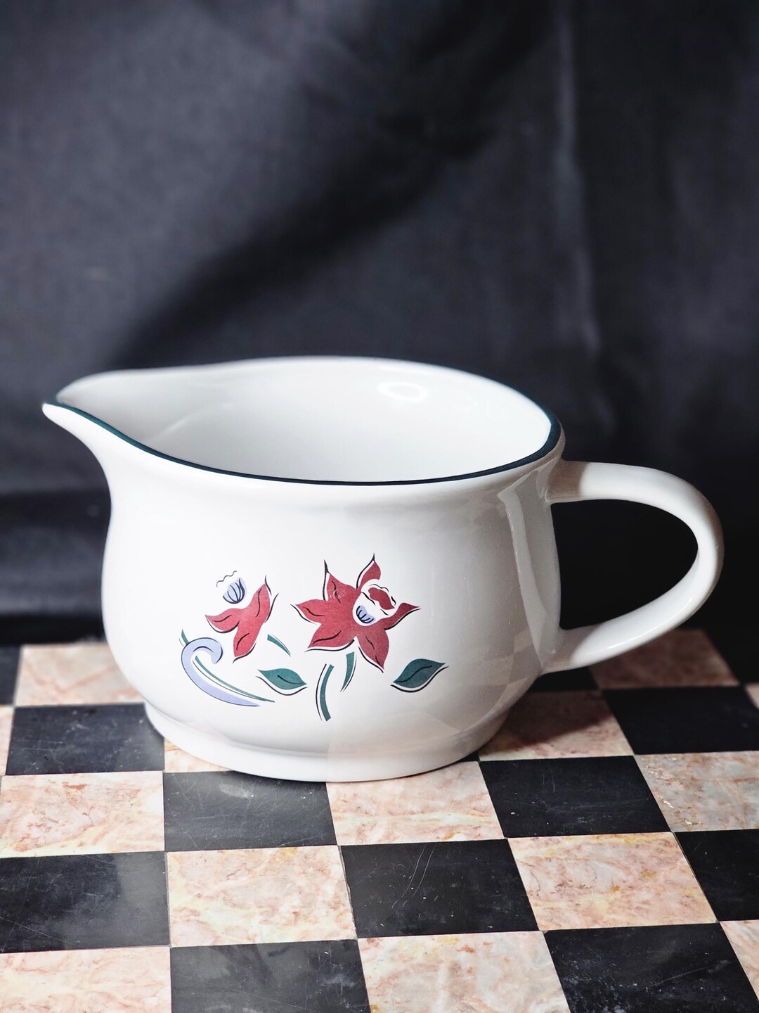 Touch of Elegance Made in Thailand White Creamer Jug Gravy Pitcher ...