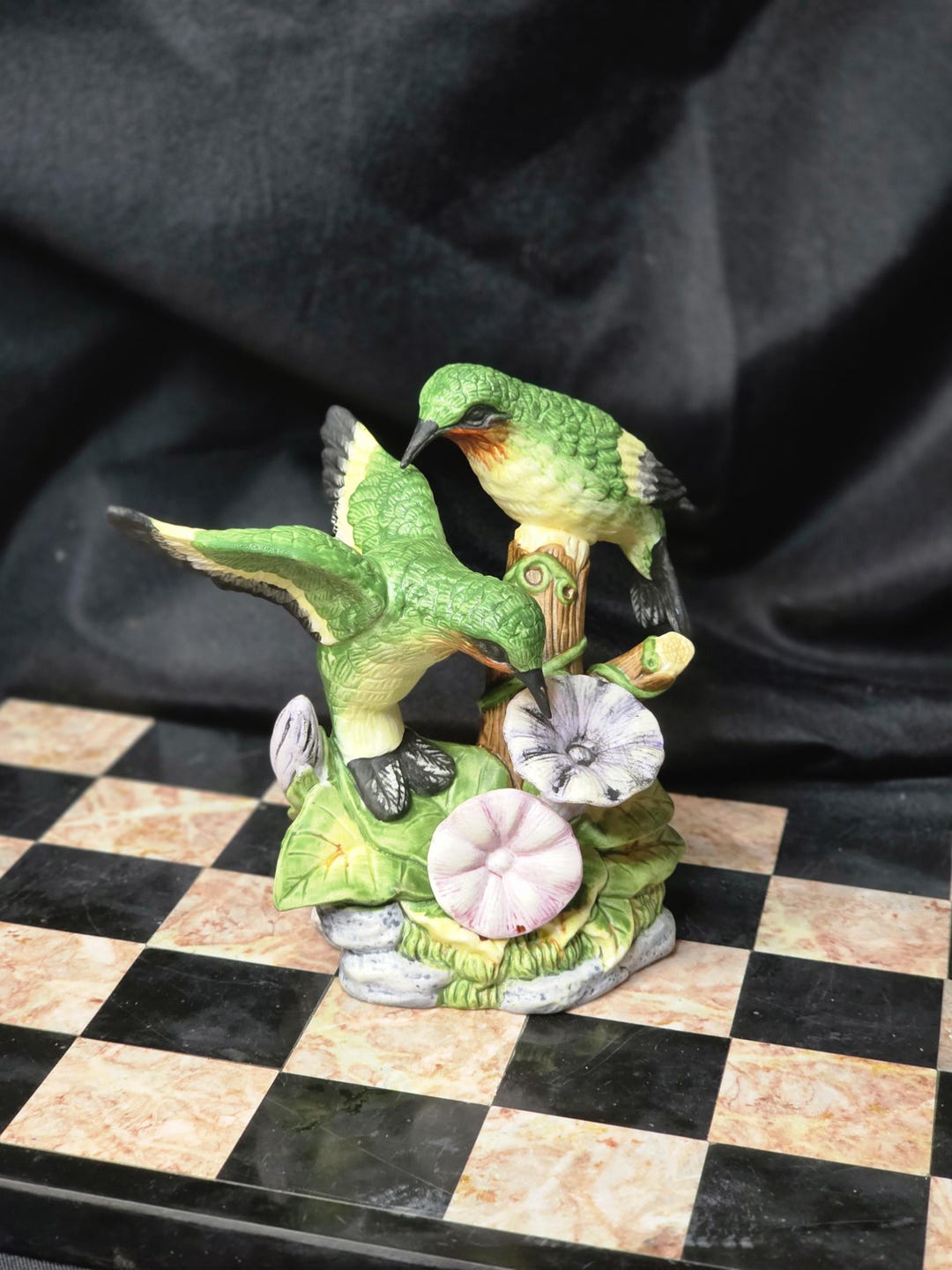 Vintage Ceramic Hummingbird Figurine Statue Russ Berrie Co. Ruby ...