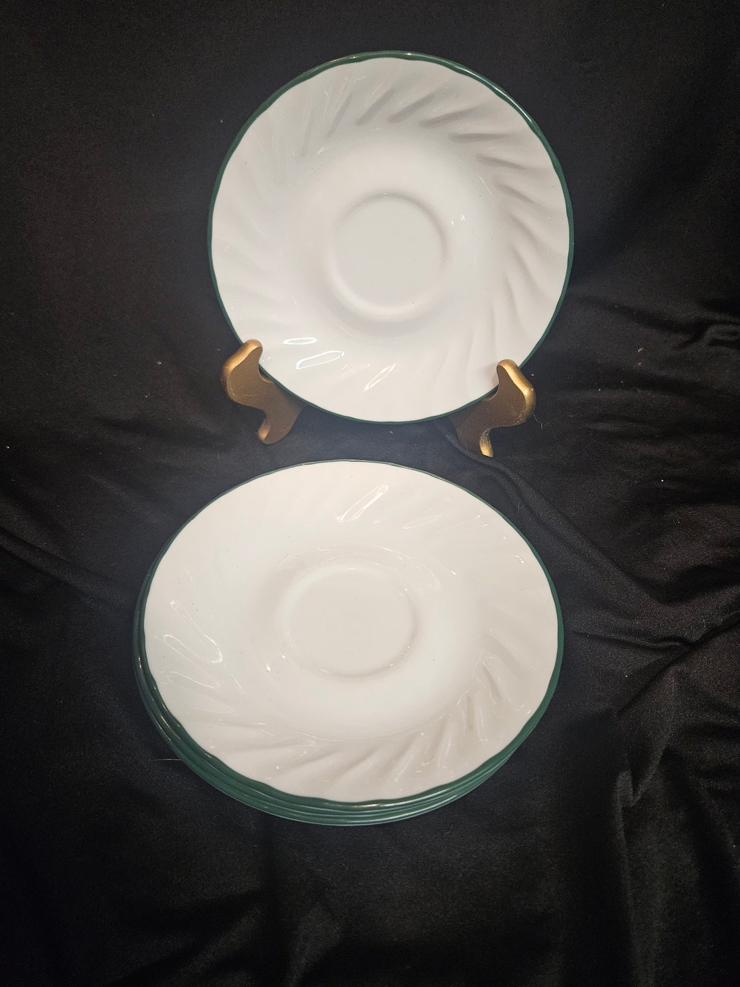 Vintage Set of 4 Corelle Saucers callaway Design by Corning Made in USA ...