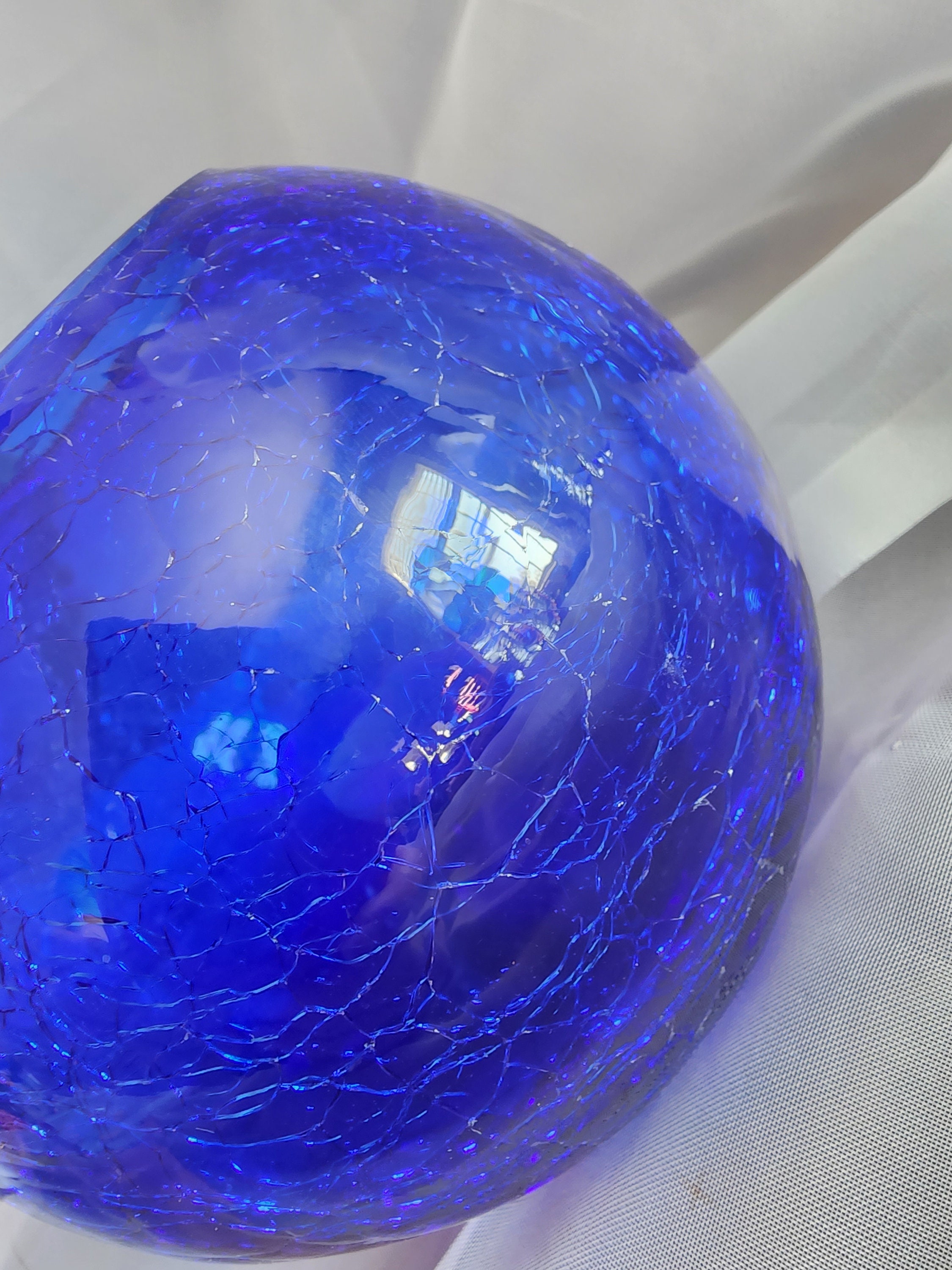 Blue Open Sphere Cobalt Crackle Ball Votive Candle Holder Vase - Etsy