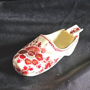 Vintage Super Rare Regina Red Delft Holland Red and Gold Ceramic Shoe ...