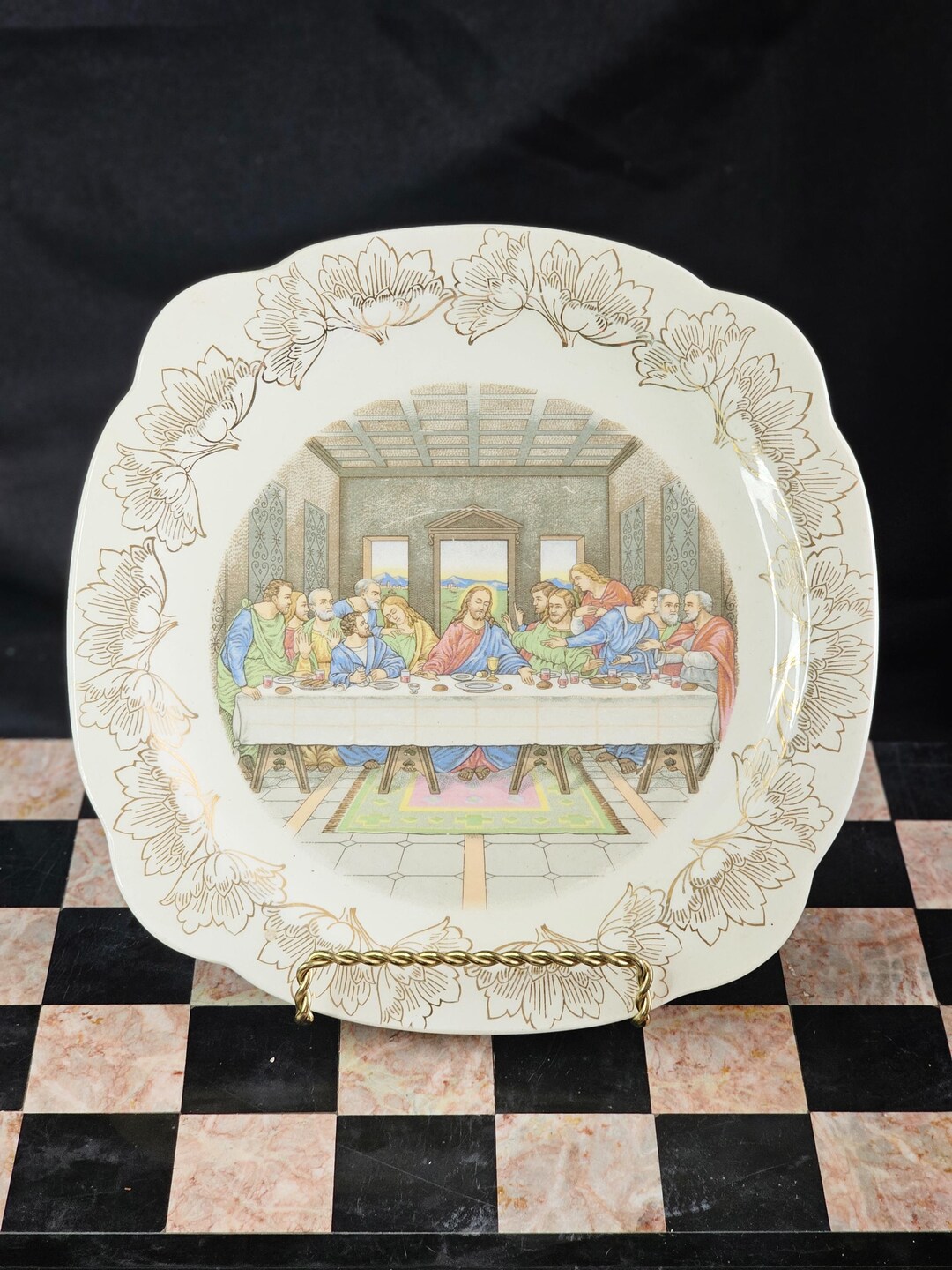 Vintage Religious Display Plate Jesus and His Disciples Depicting the ...